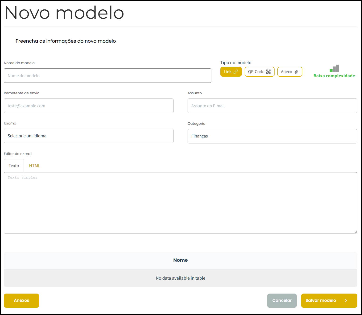 Modelos de E-mail – Docs